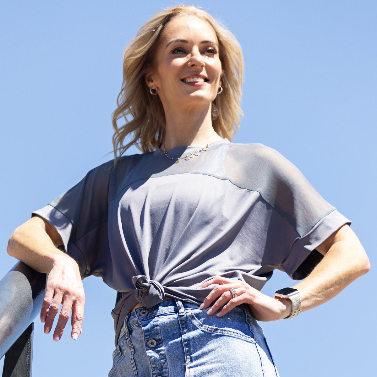 Sheer Glam Top 2.0 | Grey — Multiply Mall